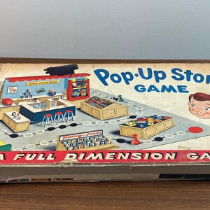 Vintage 1950 Pop-up Store Game by Milton Bradley Unique Game Board a ...
