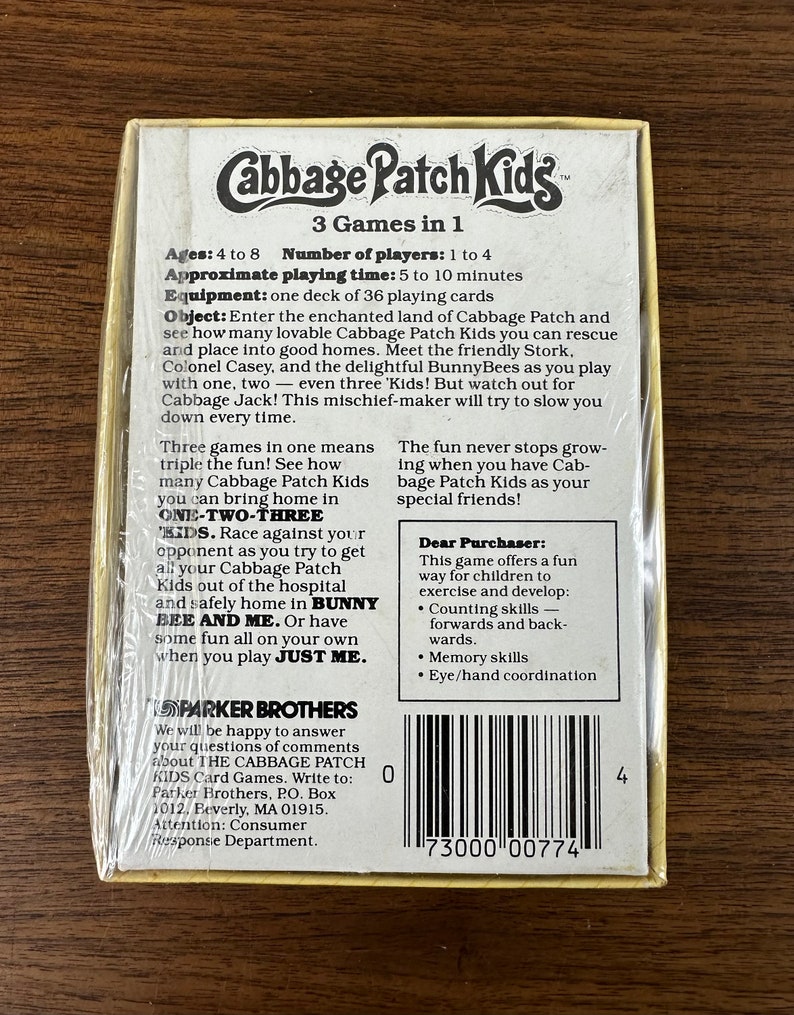Vintage 1984 Cabbage Patch Kids Sealed Card Game NOS new - Etsy