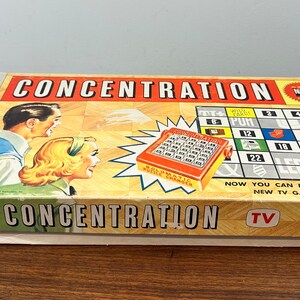 Vintage 1959 Concentration Board Game Complete 1st Edition With ...