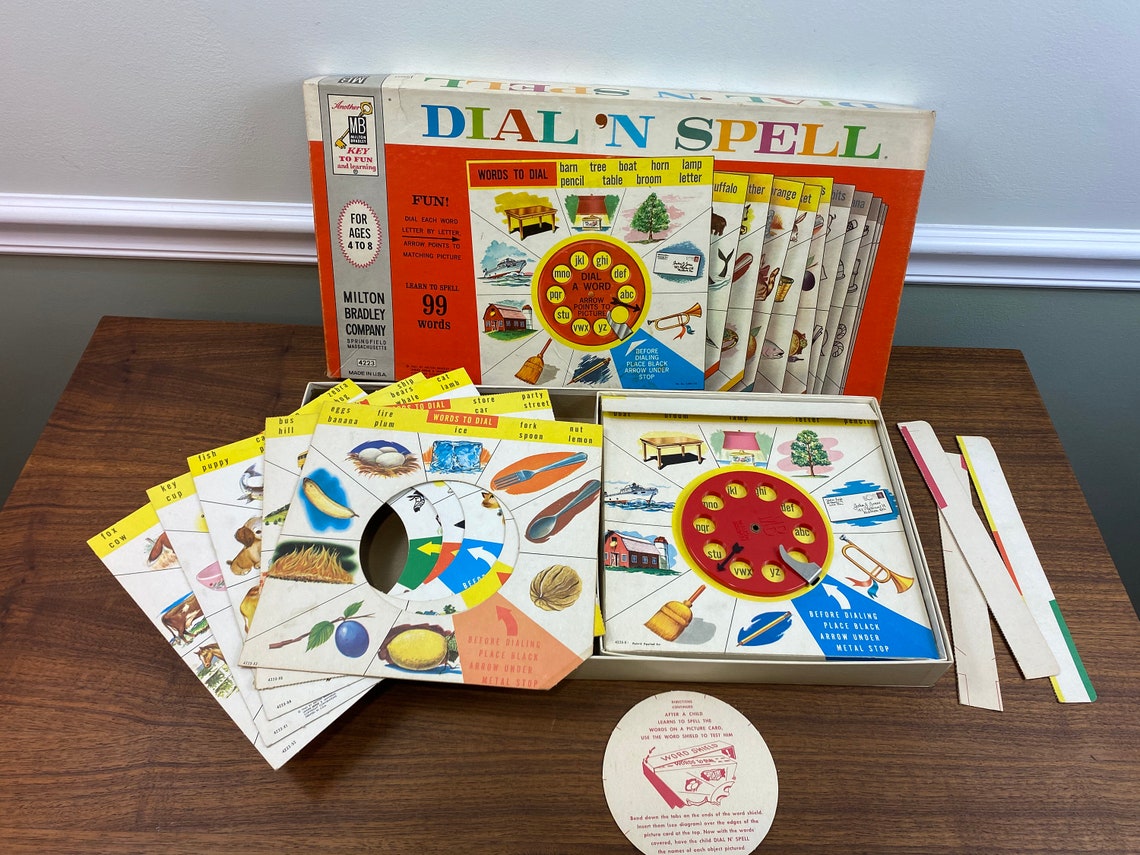 Vintage 1961 Dial 'N Spell Board Game by Milton Bradley | Etsy