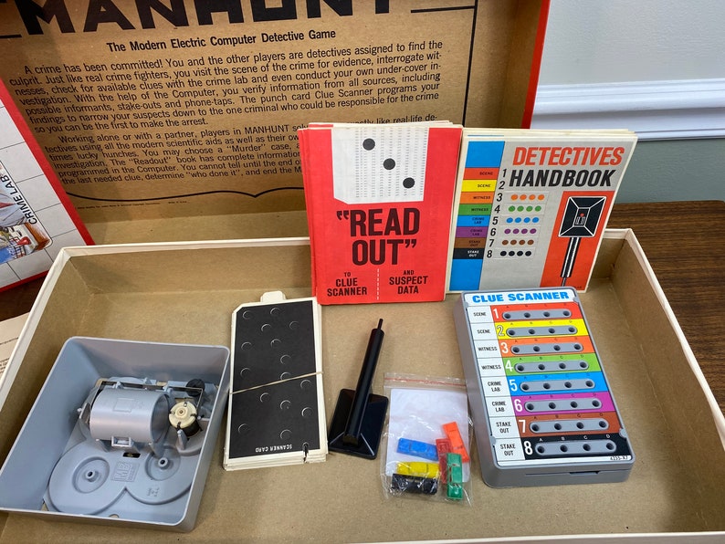 Vintage 1972 Manhunt Electric Computer Detective Game by - Etsy