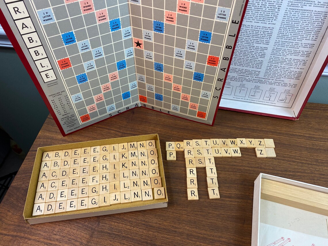 Vintage 1955 Dutch Edition of the Word Game Scrabble - Etsy