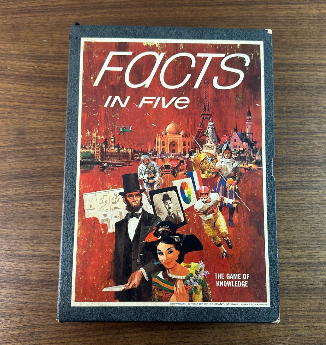 Vintage 1967 Facts in Five 3M Bookshelf Board Game - Complete - Good ...