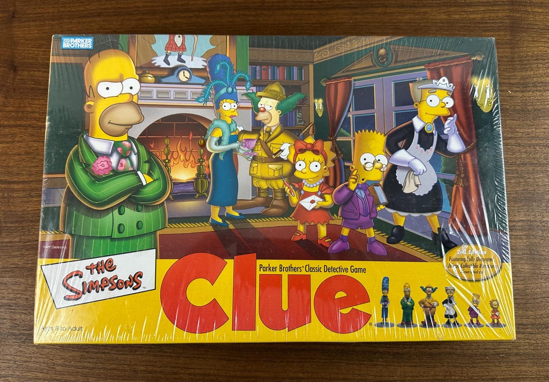 Vintage 2002 the Simpsons: Clue - Parker Brothers Classic Detective ...
