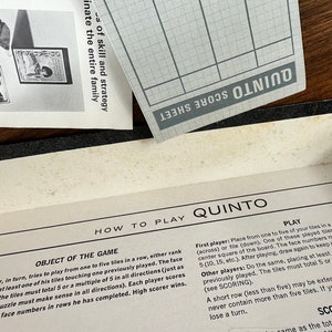 Vintage 1964 Quinto Board Game A 3M Bookshelf Game Complete Excellent ...