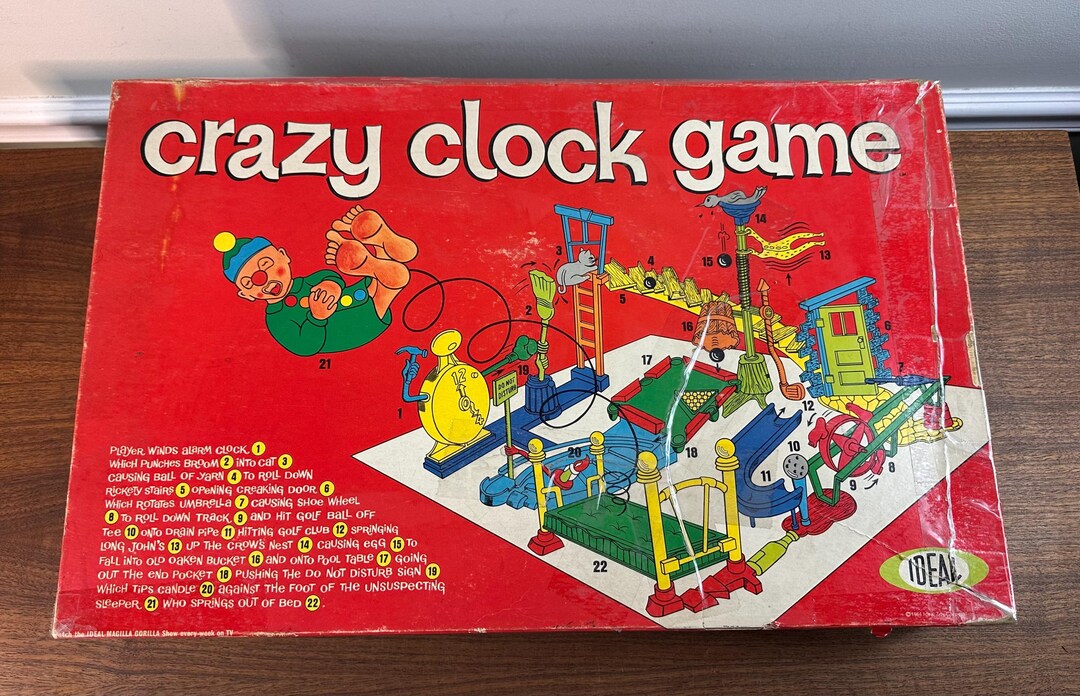 Vintage 1964 Crazy Clock Game by Ideal - Complete - Etsy