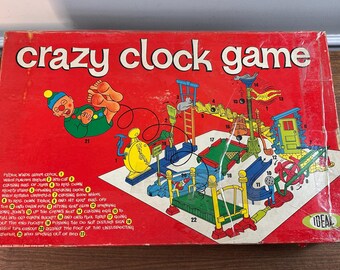 Vintage 1964 Crazy Clock Game by Ideal - Rube Goldberg Machine Game ...