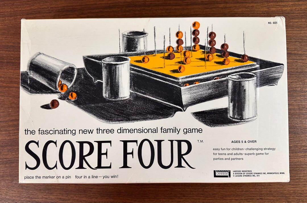 Vintage 1974 Score Four - Three-dimensional Family Game by Lakeside ...