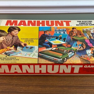 Vintage 1972 Manhunt Electric Computer Detective Game by Milton Bradley ...