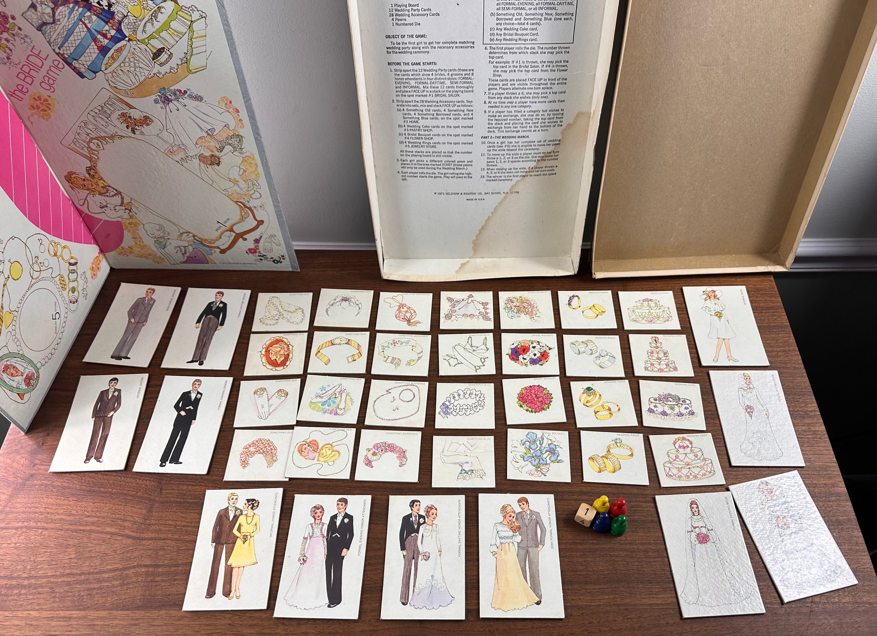 Selchow Wedding The Bride Game 1971 Selchow & Righter Very Good