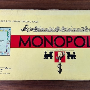 Vintage 1954 Monopoly Game by Parker Brothers -the Yellow Years Box ...