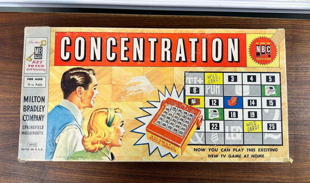 Vintage 1959 Concentration Board Game Complete 1st Edition With ...