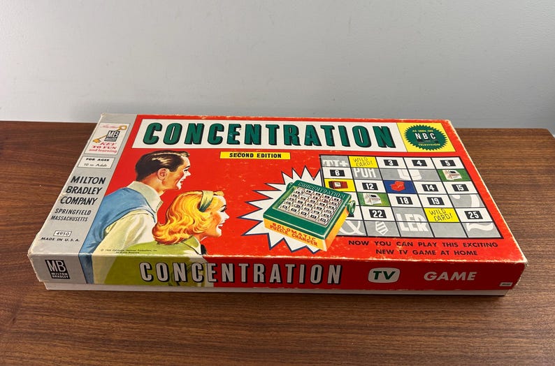 Vintage 1959 (date on Inside of Lid) Concentration Board Game ...
