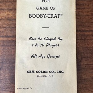 Vintage 1960s Booby Trap by Guild Toy - Pre Parker Brothers - Game and ...