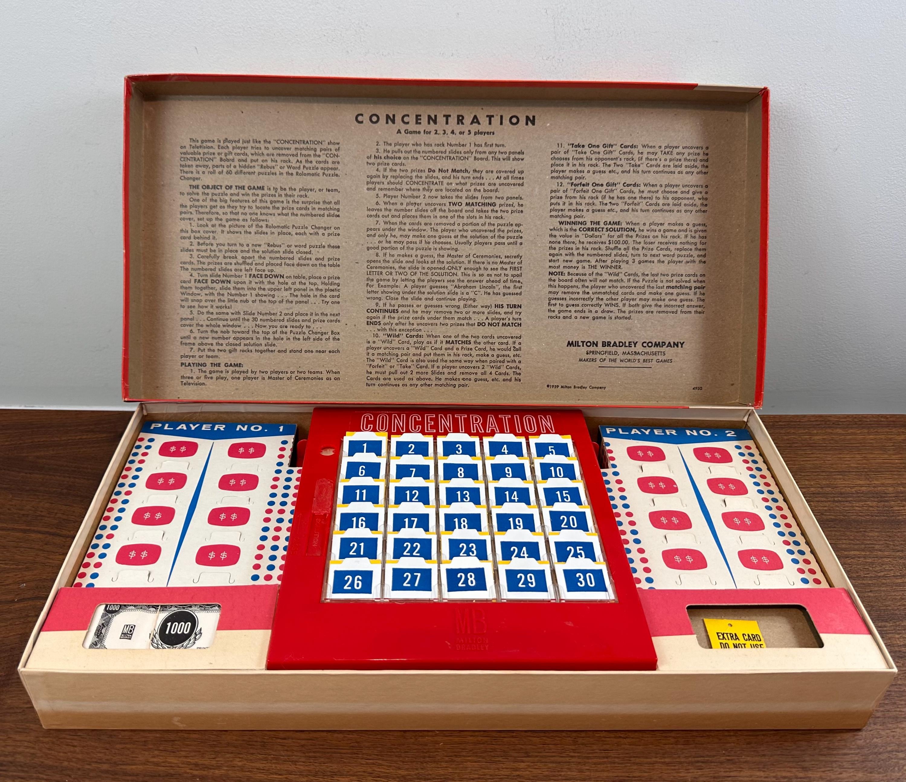 Vintage 1973 Concentration Board Game - Complete 16th Edition ...