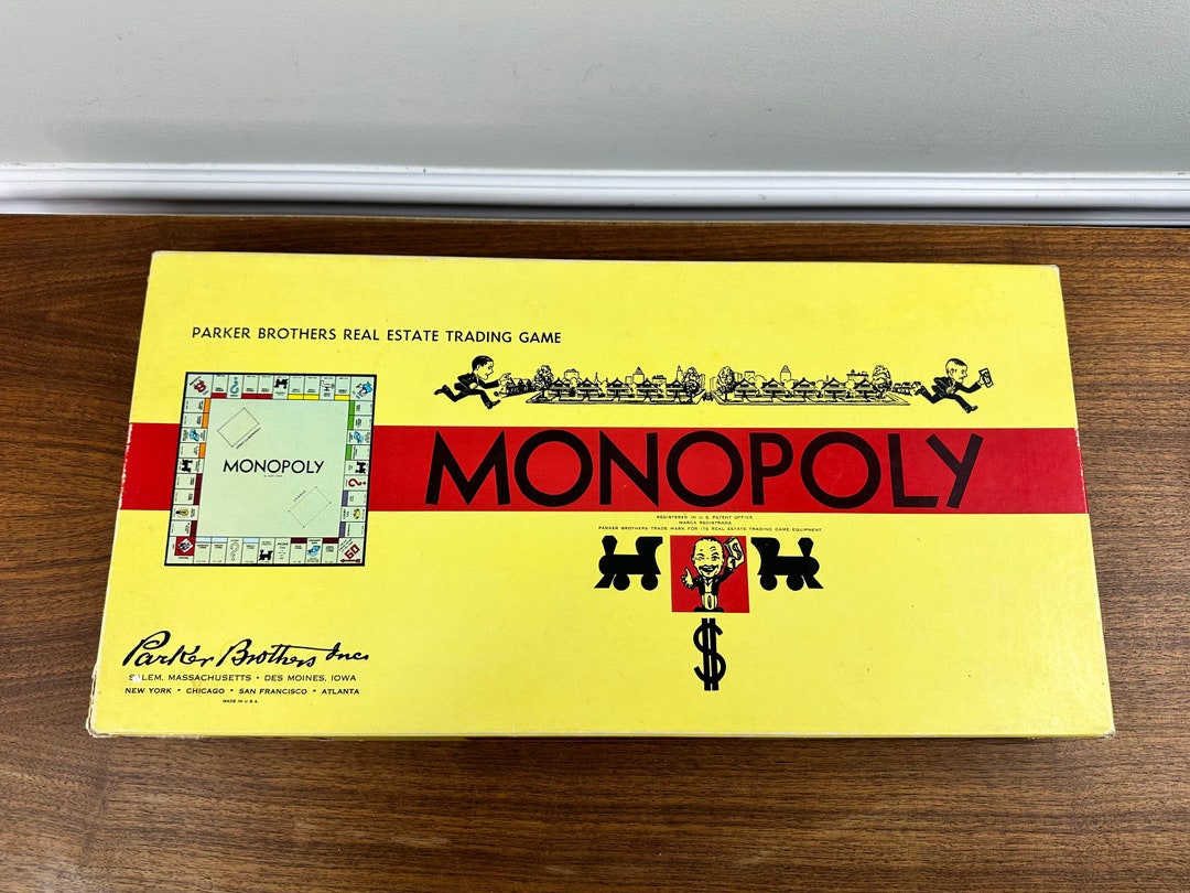 Vintage 1954 Monopoly Game by Parker Brothers: Yellow Box Edition - Etsy