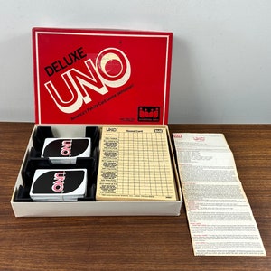 Vintage 1978 Deluxe Uno Game - Complete With Double Plastic Holder Tray ...
