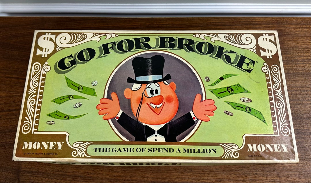 Vintage 1965 Go for Broke Board Game by Selchow and Richter Complete Excellent Condition - Etsy