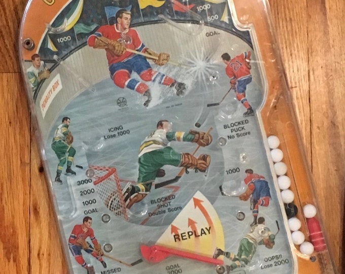 Vintage Marx Pinball Bagatelle Game Play Line Hockey in Original Box ...
