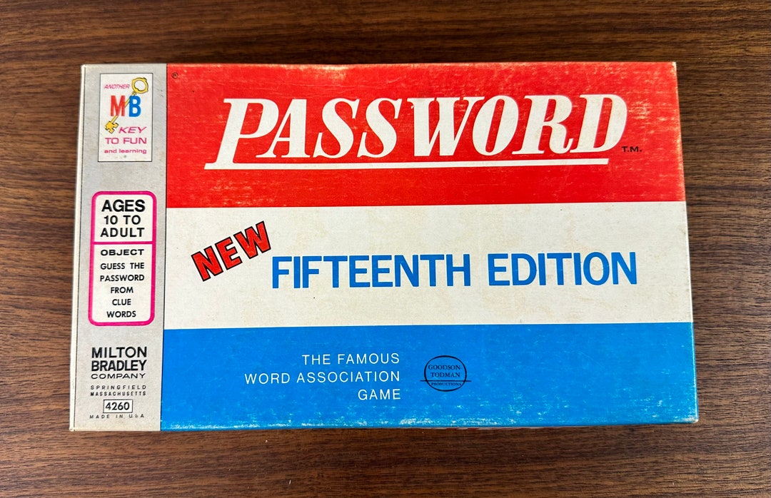 Vintage 1970 Password Game 15th Edition - Etsy