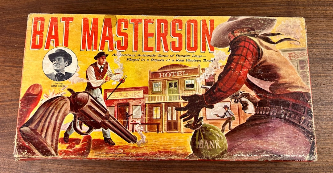 Vintage 1958 Bat Masterson Western Board Game by Lowell Games ...