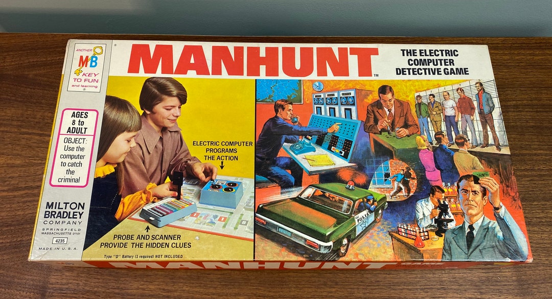 Vintage 1972 Manhunt Electric Computer Detective Game by Milton Bradley ...