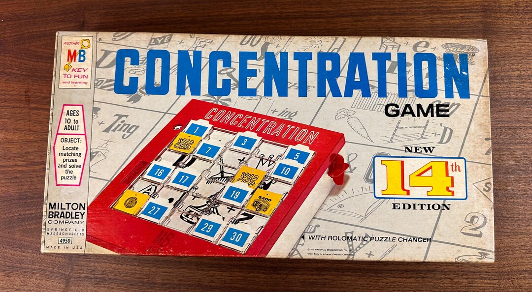 Vintage 1970 Concentration Board Game - Complete 14th Edition ...