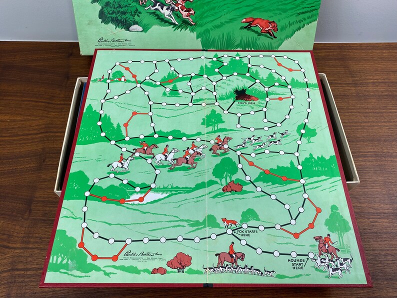 Vintage 1948 Fox and Hounds Game by Parker Brothers - Etsy