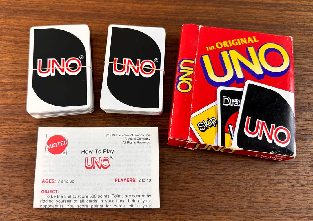 Vintage 1995 Uno Card Game Complete - Etsy