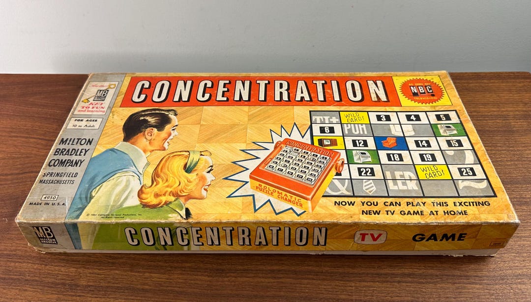 Vintage 1959 Concentration Board Game Complete 1st Edition With ...