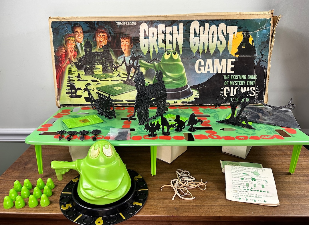 Vintage 1965 Green Ghost Board Game Original Edition by Transogram ...