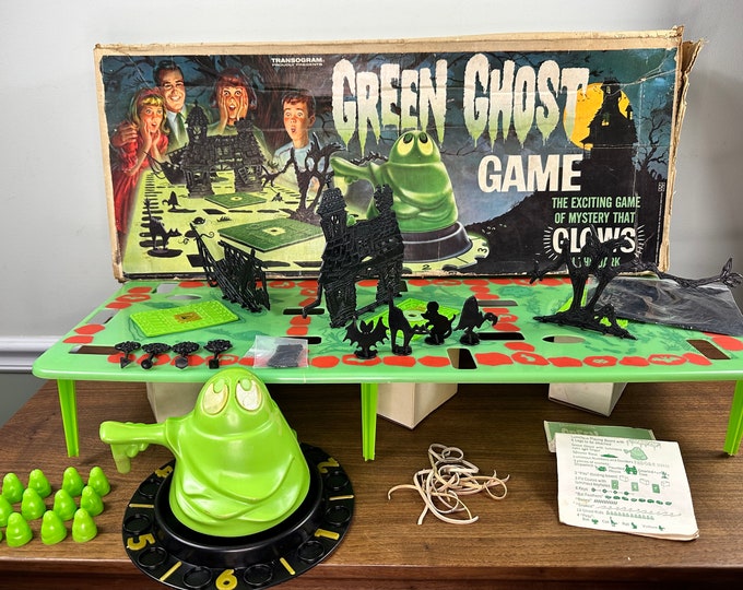 Vintage 1965 Green Ghost Board Game - Original Edition by Transogram ...