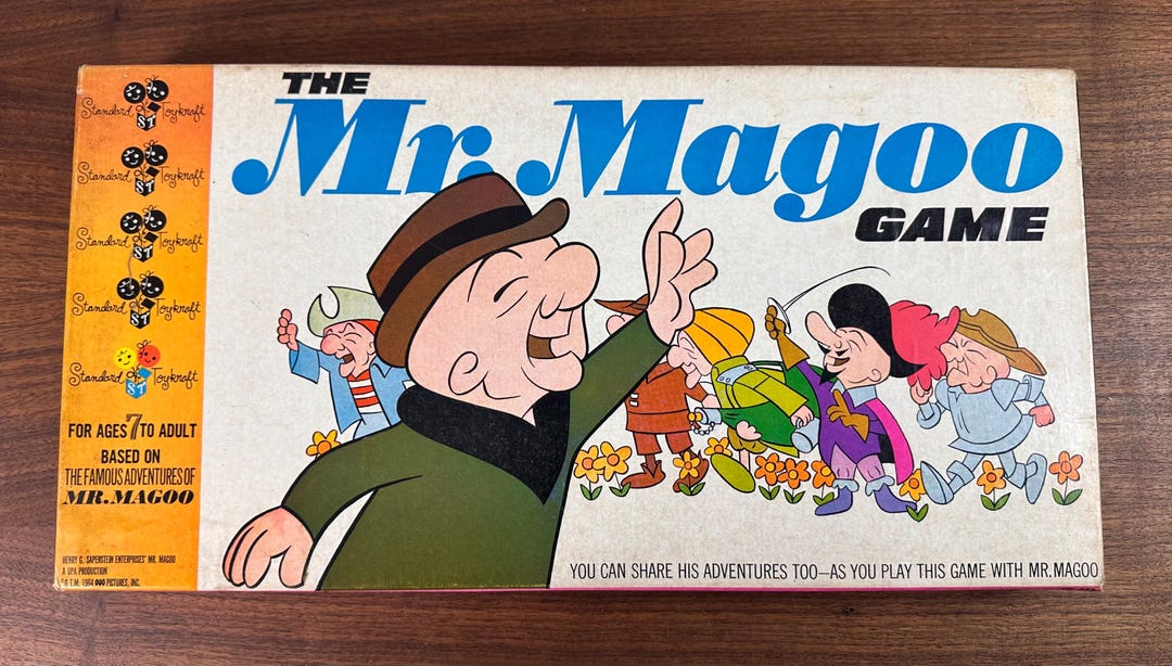 Vintage 1964 the Mr. Magoo Board Game by Toycraft - Missing One Card ...
