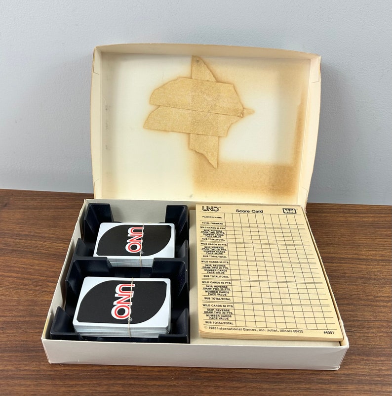 Vintage 1978 Deluxe Uno Game - Complete With Double Plastic Holder Tray ...