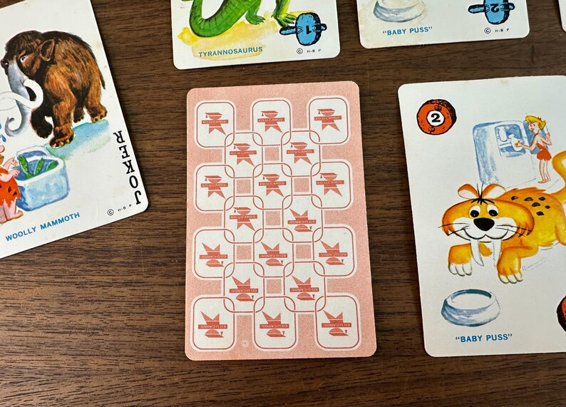 Vintage 1961 the Flintstones Prehistoric Animal Rummy Card Game by Edu ...