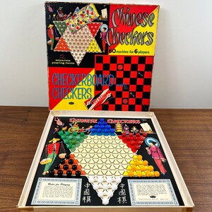 Vintage 1950s-60s Whitman Chinese Checkers and Checkerboard Checkers ...