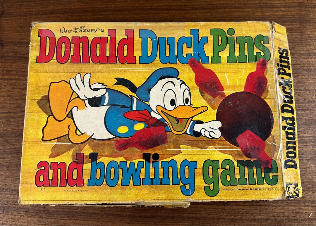 Vintage 1955 Donald Duck Bowling Game - Pressman Collectible Toy - Etsy