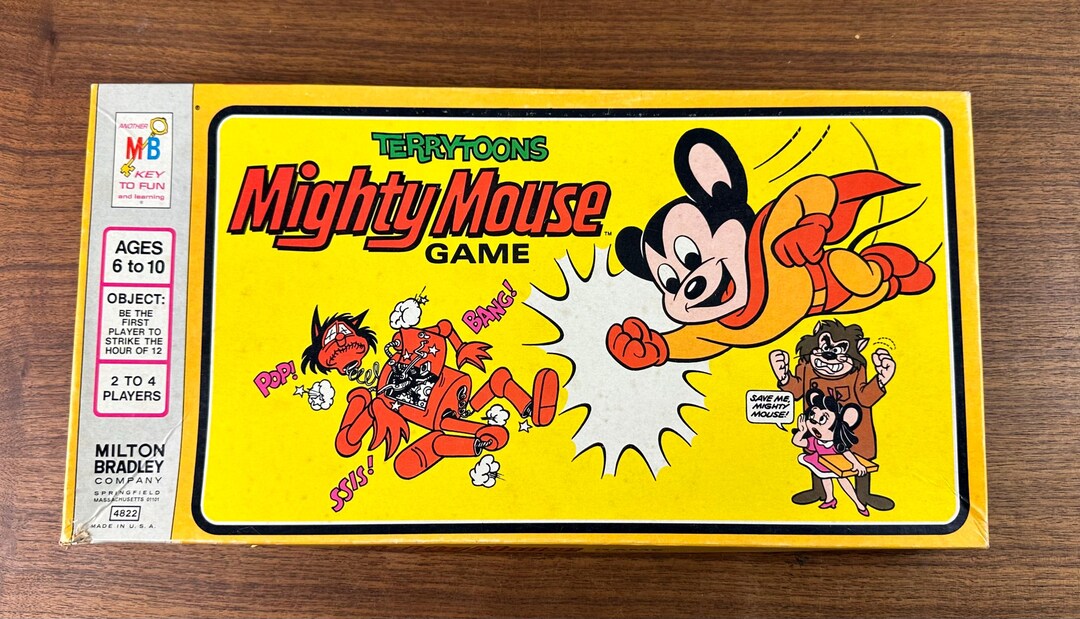 Vintage 1978 Mighty Mouse Terrytoons Game by Milton Bradley - Complete ...