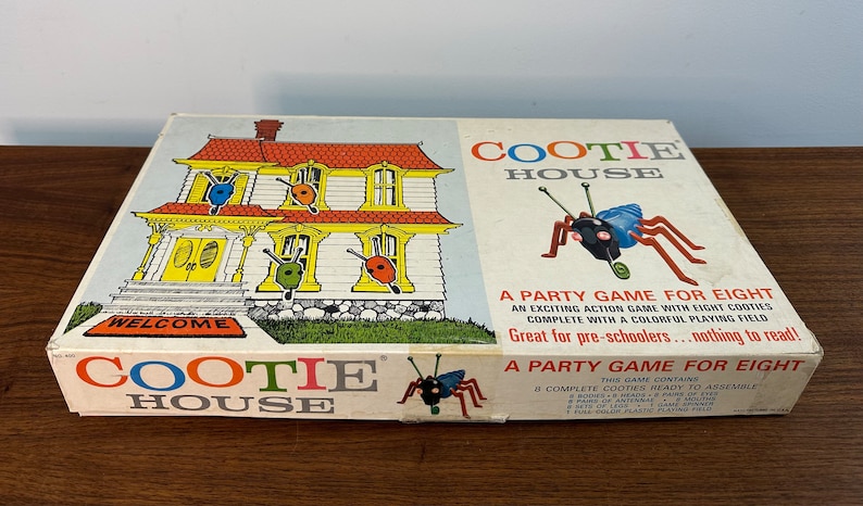 Vintage 1966 Cootie House Board Game - Complete With Vinyl Board - Etsy