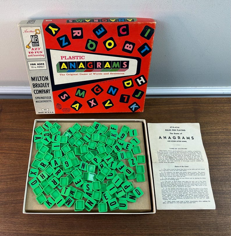 Vintage 1958 Plastic ANAGRAMS Game by Milton Bradley - Complete - Etsy