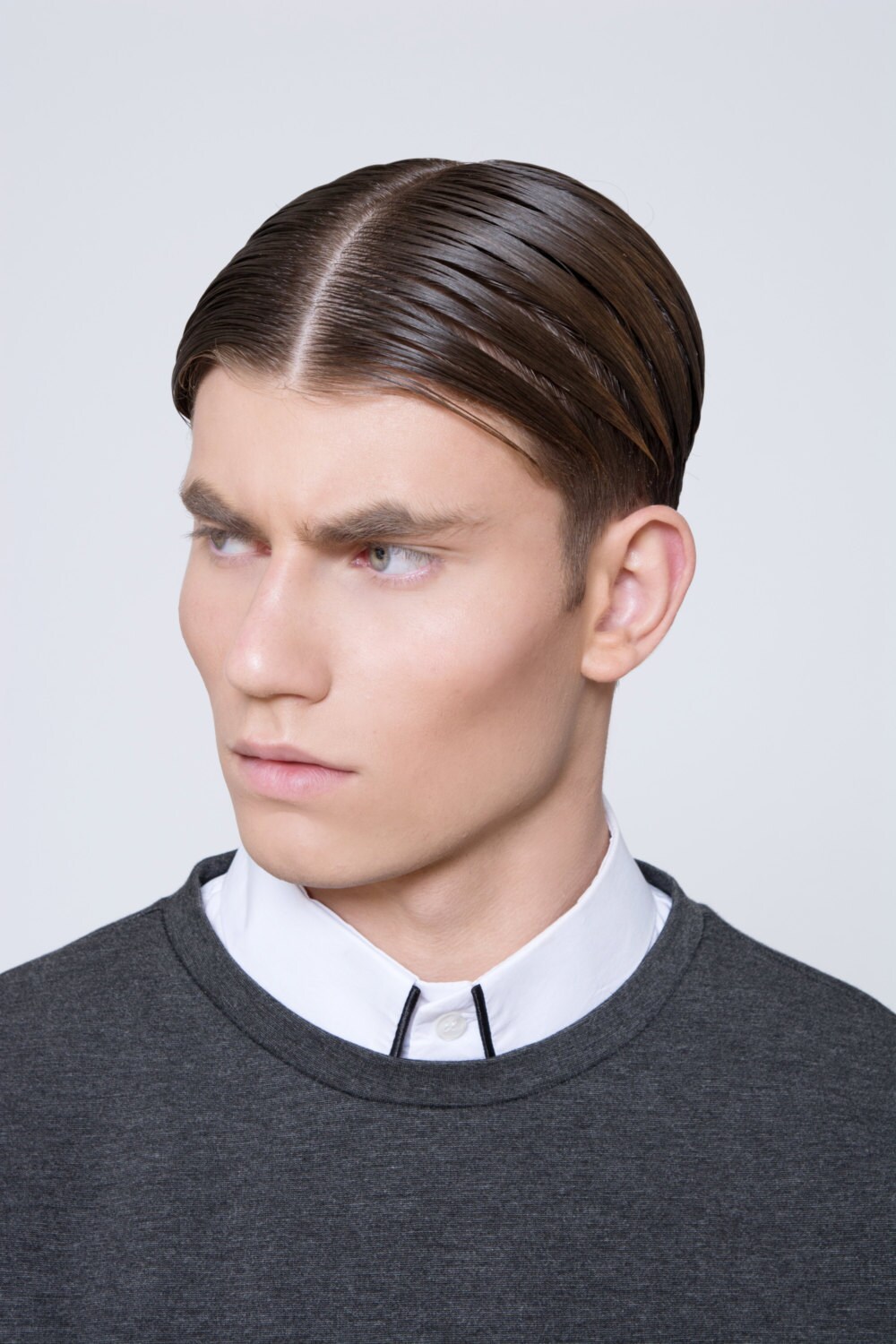 Herenoverhemd Melange herenoverhemd Grijs herenoverhemd Herenoverhemd ...