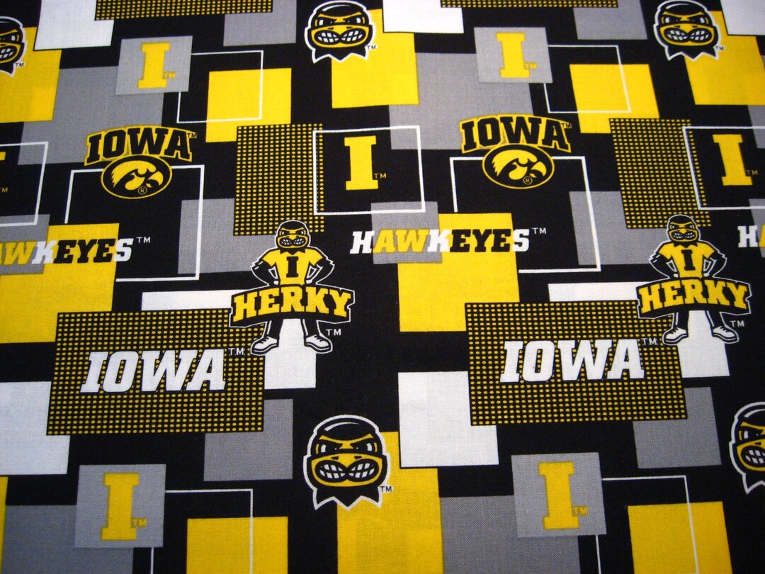 Iowa Hawkeyes Cotton Fabric - Etsy