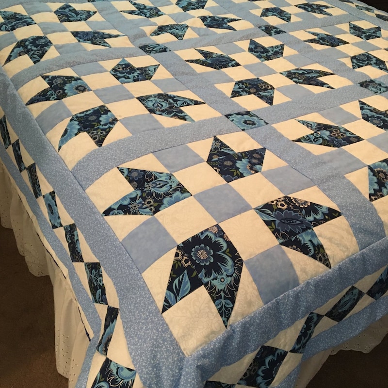 Blue Star Quilt - Etsy
