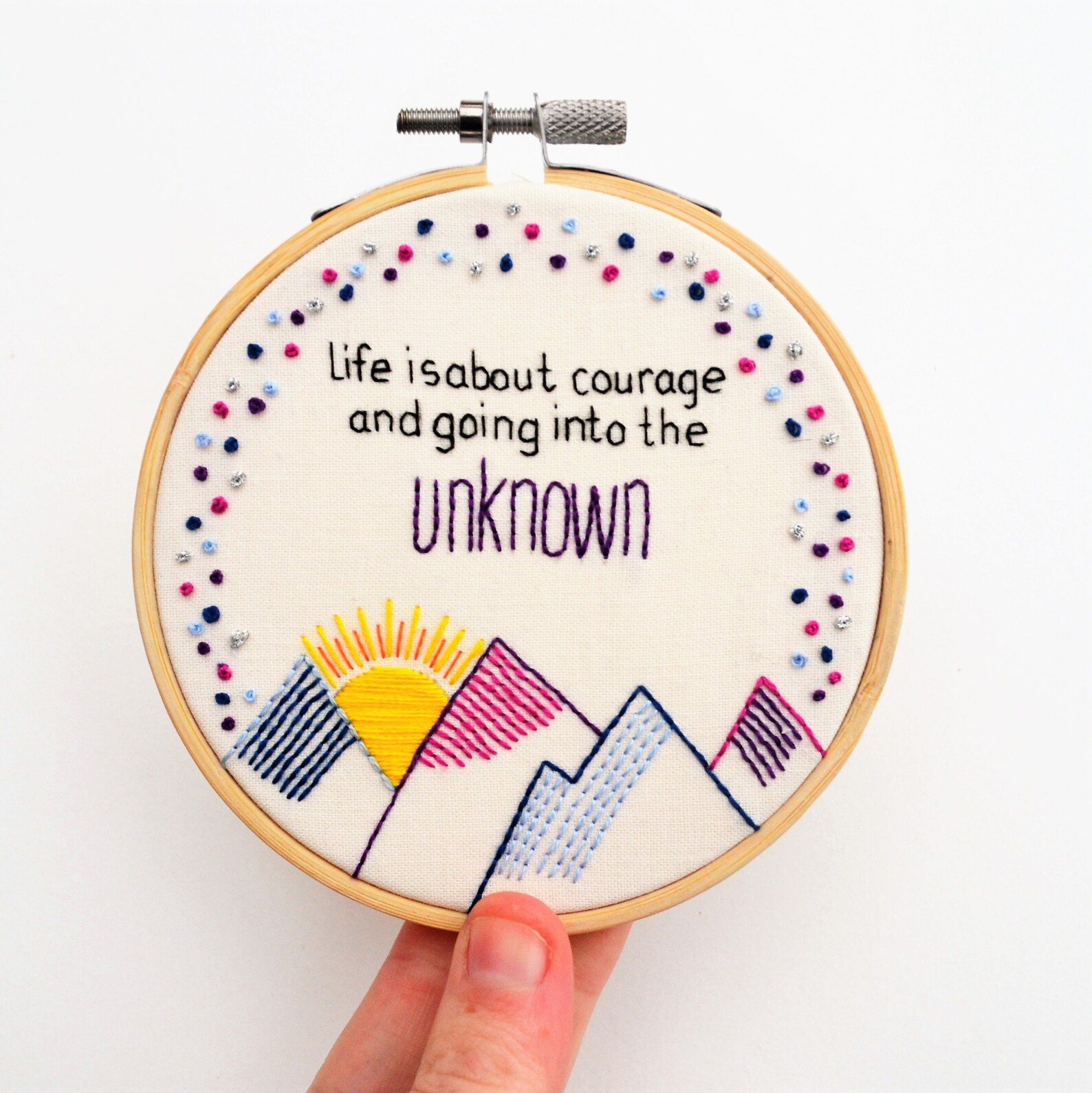 Inspirational Art Quote Hand Embroidery Adventure Travel - Etsy