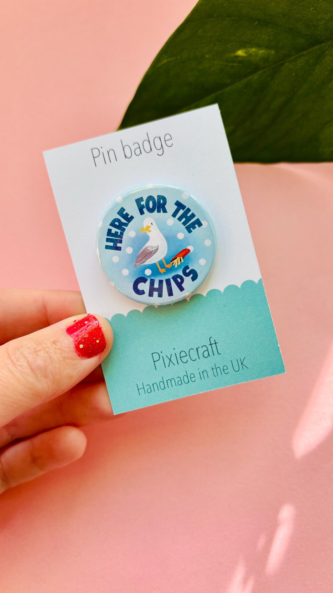 Here for the Chips – Seagull Badge or Magnet | Funny Seaside Gift, Bird ...