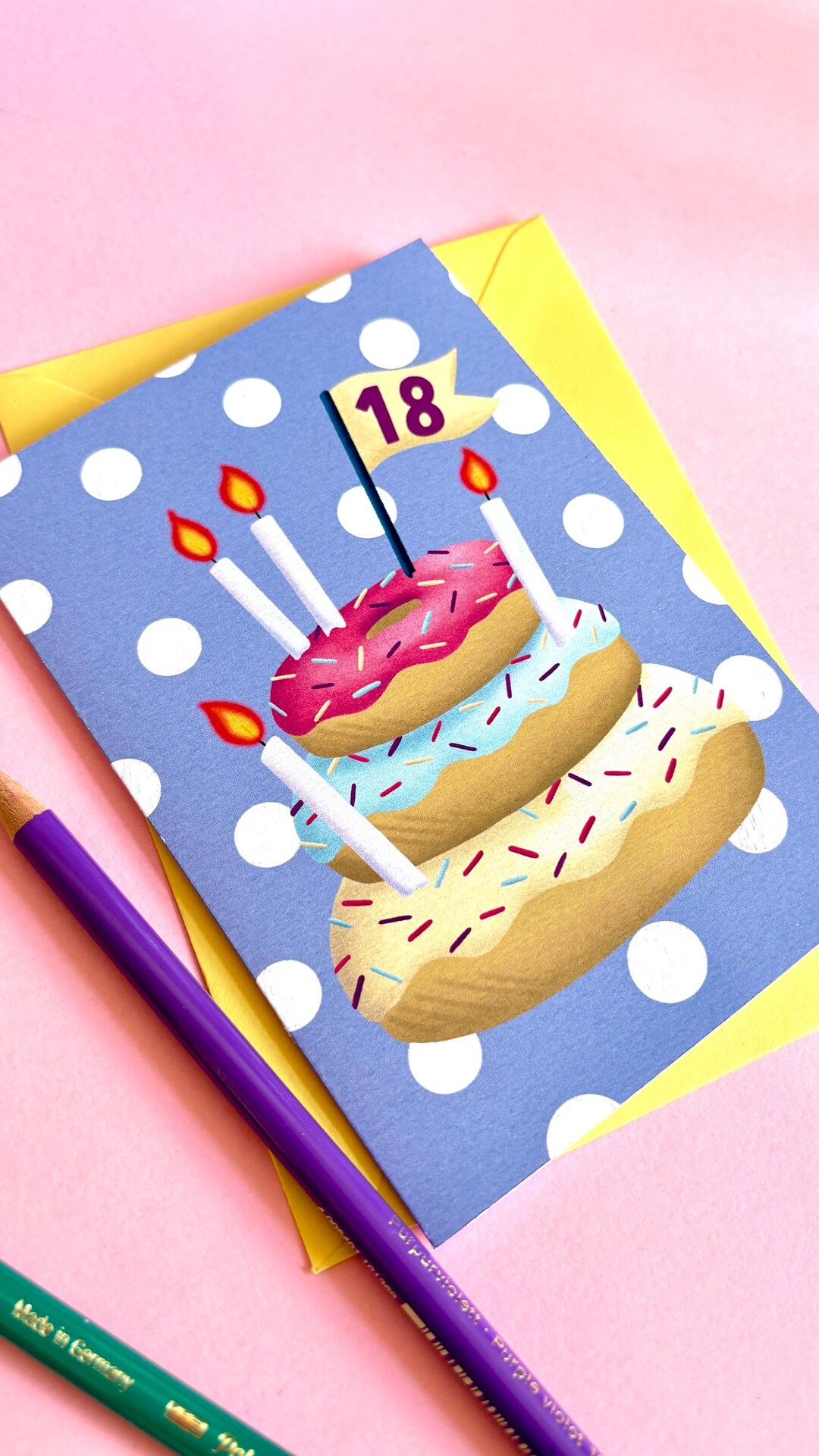 Choose Your Age Birthday Card- Cute Handmade Donut Birthday Card ...