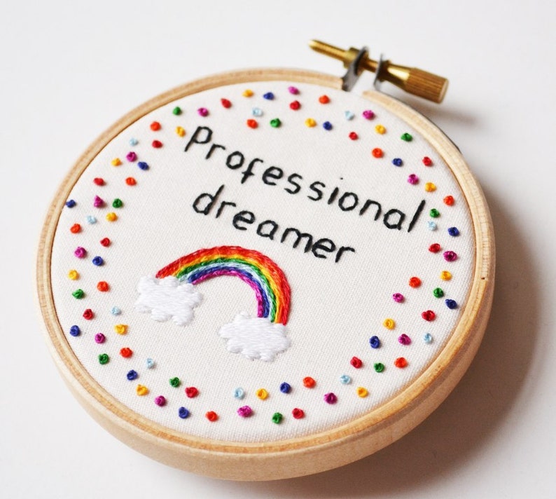 Inspirational Rainbow Quote 'professional Dreamer' - Etsy UK