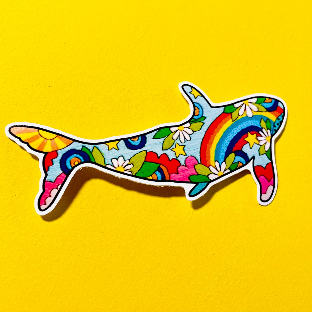Stitchy Hand Embroidery Rainbow Whale Sticker Vinyl 10cm - Etsy