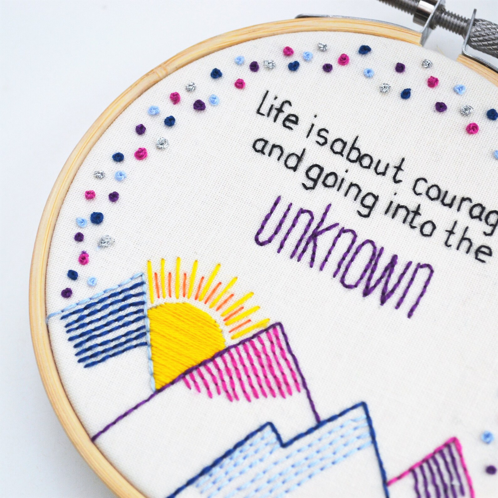 Inspirational Art Quote Hand Embroidery Adventure Travel - Etsy