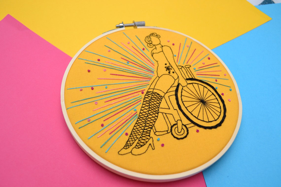 Hand Embroidery Hoop Art Disabled and Sexy Disability Art | Etsy